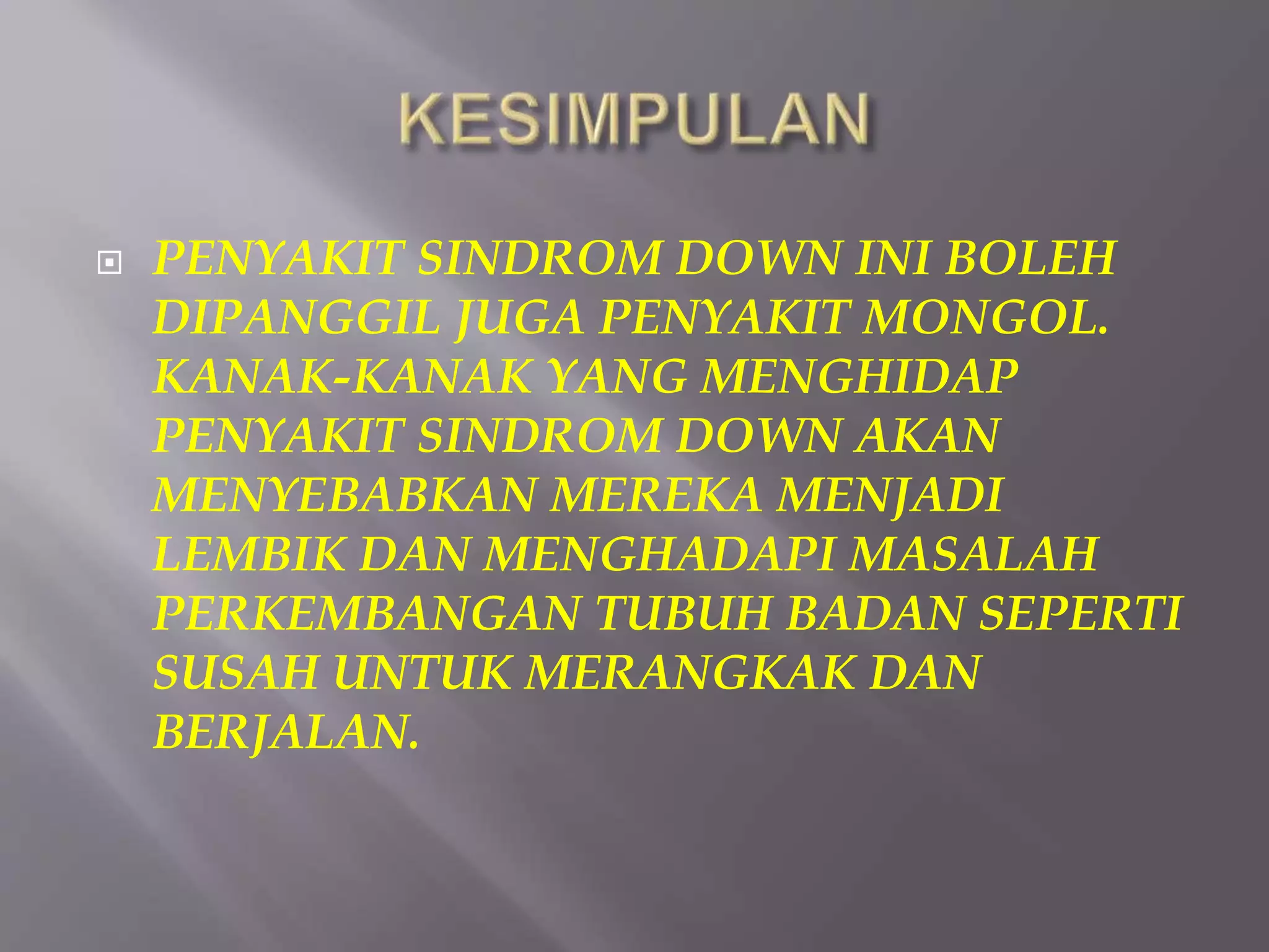 Penyakit sindrom down | PPT