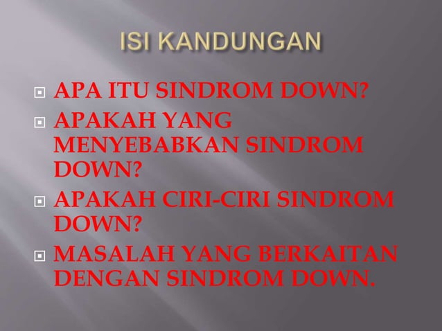 Penyakit sindrom down | PPT