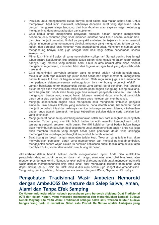 Penyakit wasir, gejala dan ciri cirinya | PDF