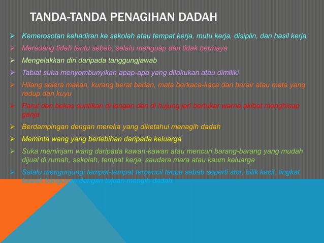 Penyalah gunaan dadah | PPTX