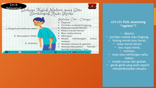 Penyalahgunaan narkoba Tren ‘ngelem’ pada remaja | PPTX