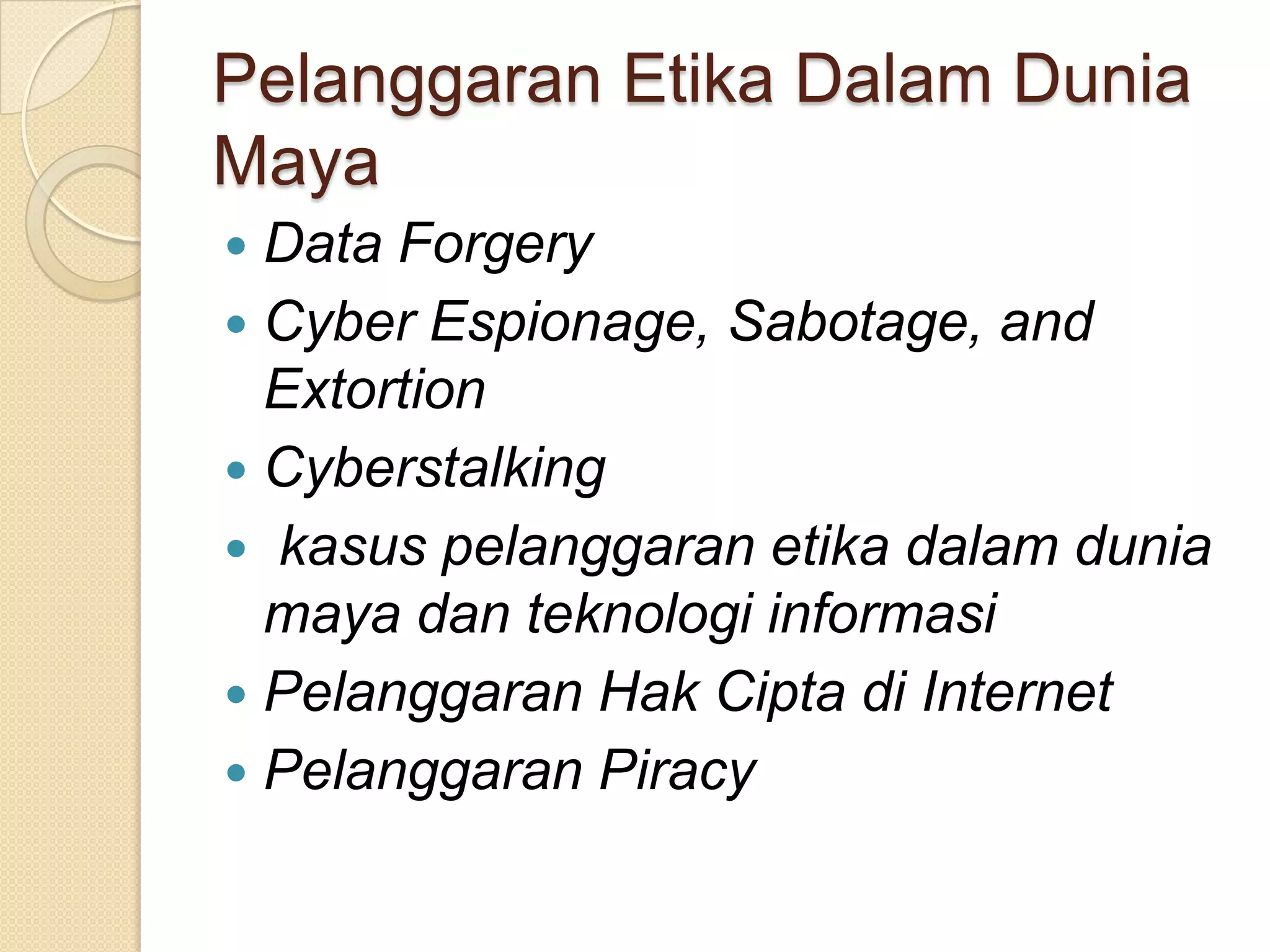 Penyalahgunaan teknologi informasi | PPTX