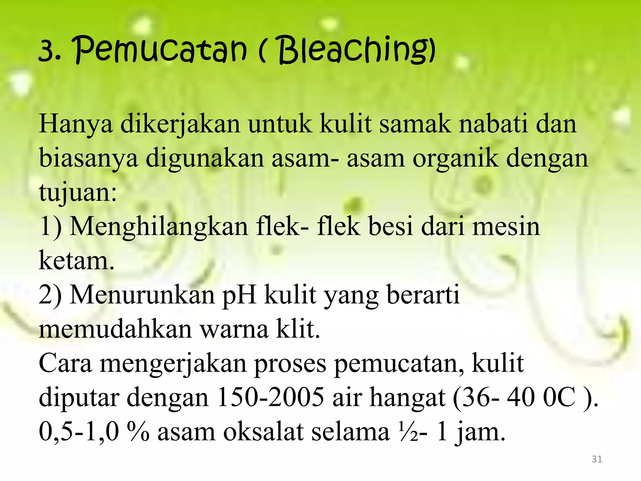 Proses Penyamakan kulit | PPTX