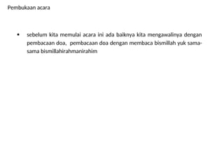 kata sambutan untuk berbagai acara baik formal ataupun nn formal | DOCX