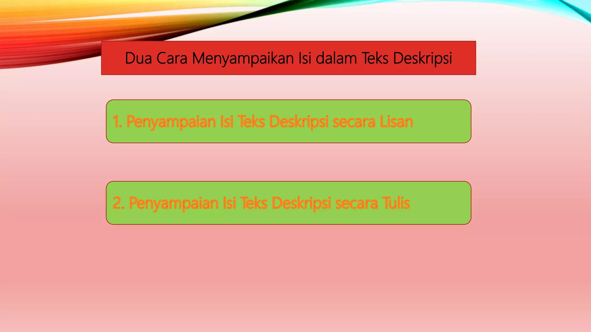Penyampaian isi, struktur dan kebahasaan teks deskripsi | PPTX