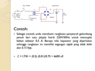 Rangkaian penyearah (rectifier) dioda jurusan elektronika | PPTX