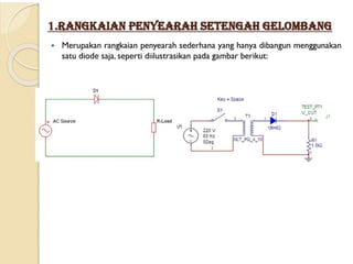 Rangkaian penyearah (rectifier) dioda jurusan elektronika | PPTX