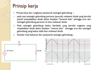 Rangkaian penyearah (rectifier) dioda jurusan elektronika | PPTX