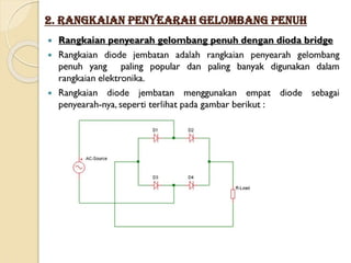 Rangkaian penyearah (rectifier) dioda jurusan elektronika | PPTX