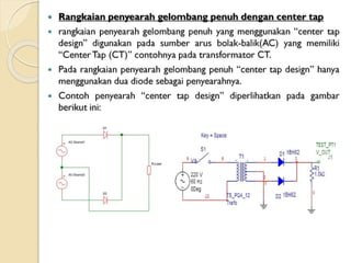 Rangkaian penyearah (rectifier) dioda jurusan elektronika | PPTX