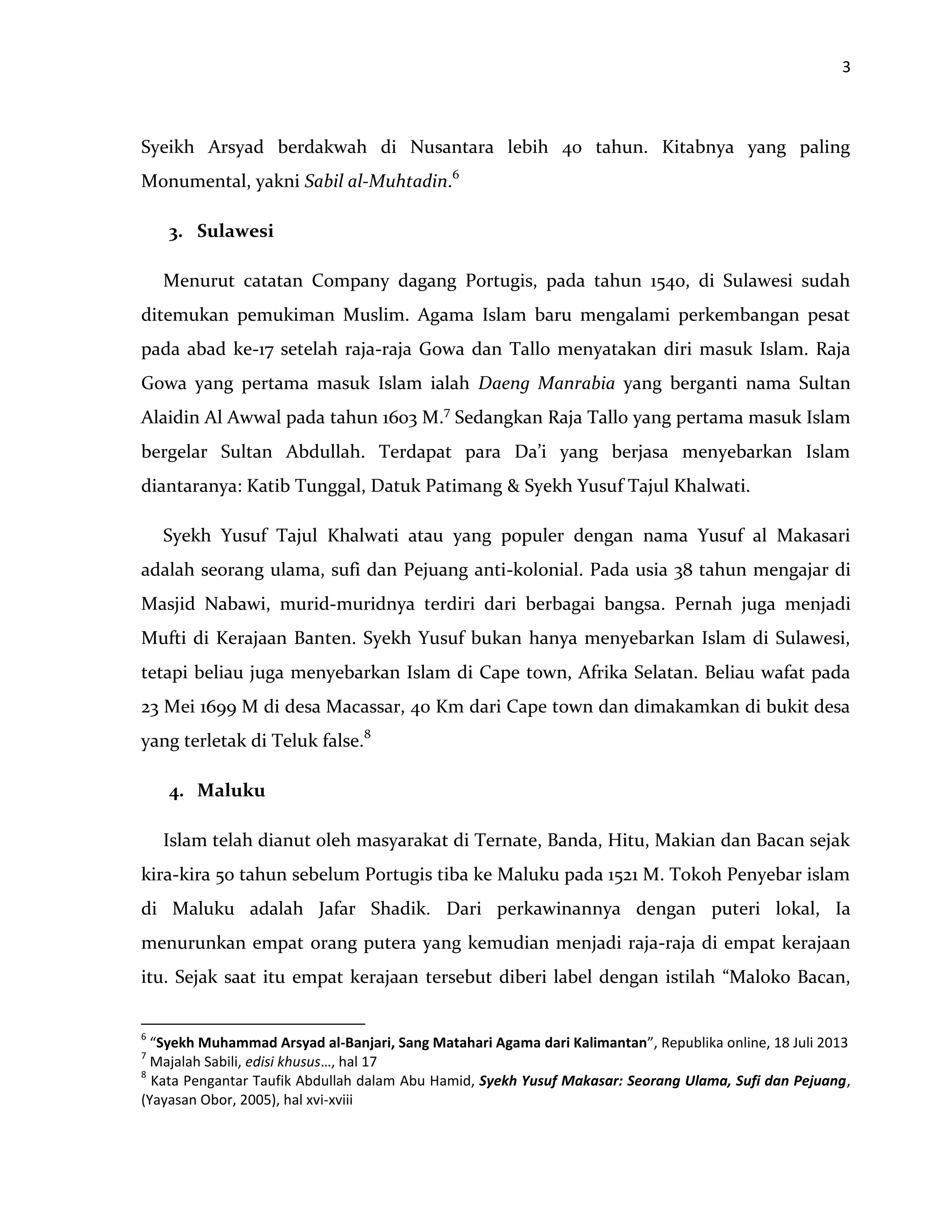 Penyebaran agama Islam di Nusantara | PDF