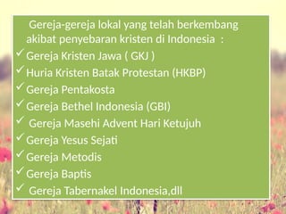 Penyebaran Kerajaan Kristen di Indonesia | PPT