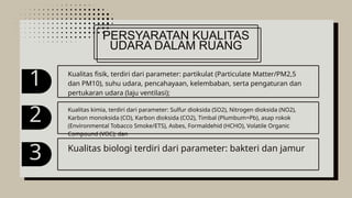 Penyehatan Udara Dalam Ruang parameter fisik, biologi dan kimia.pptx