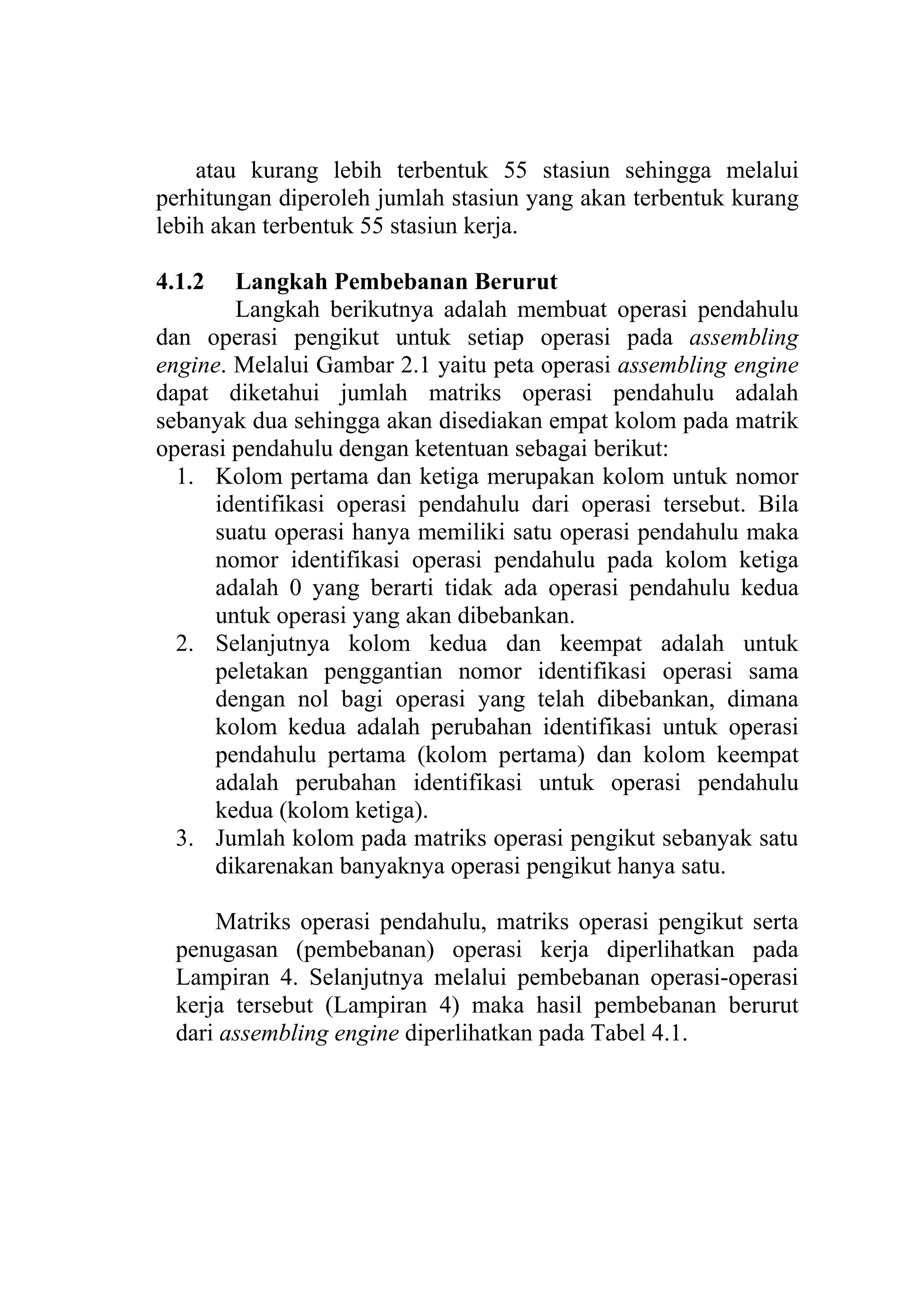 ANALISIS PENYEIMBANGAN LINTASAN SERTA PENGUJIAN PERBEDAAN SHIFT KERJA ...