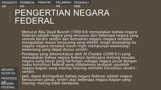 Penyelanggaraan negara kesatuan dan federal | PPT