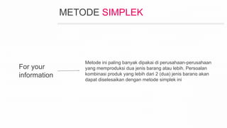 Penyelesaian metode simplex revisi part 2 | PPTX