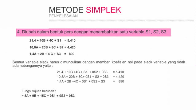 Penyelesaian metode simplex revisi part 2 | PPT | Free Download