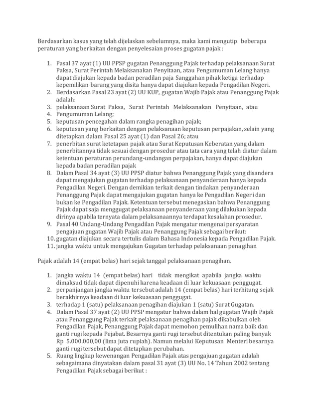 Penyelesaian penagihan pajak | PDF