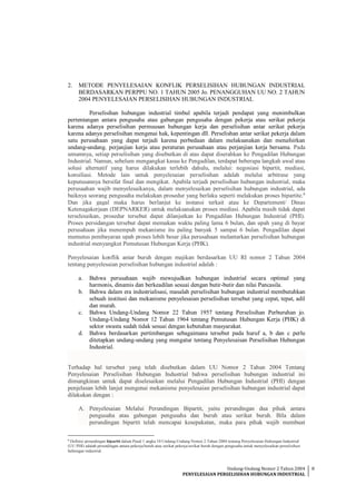 Penyelesaian perselisihan hubungan industrial | PDF
