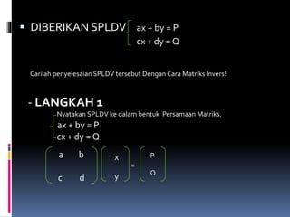 Penyelesaian program linear dalam matriks | PPTX