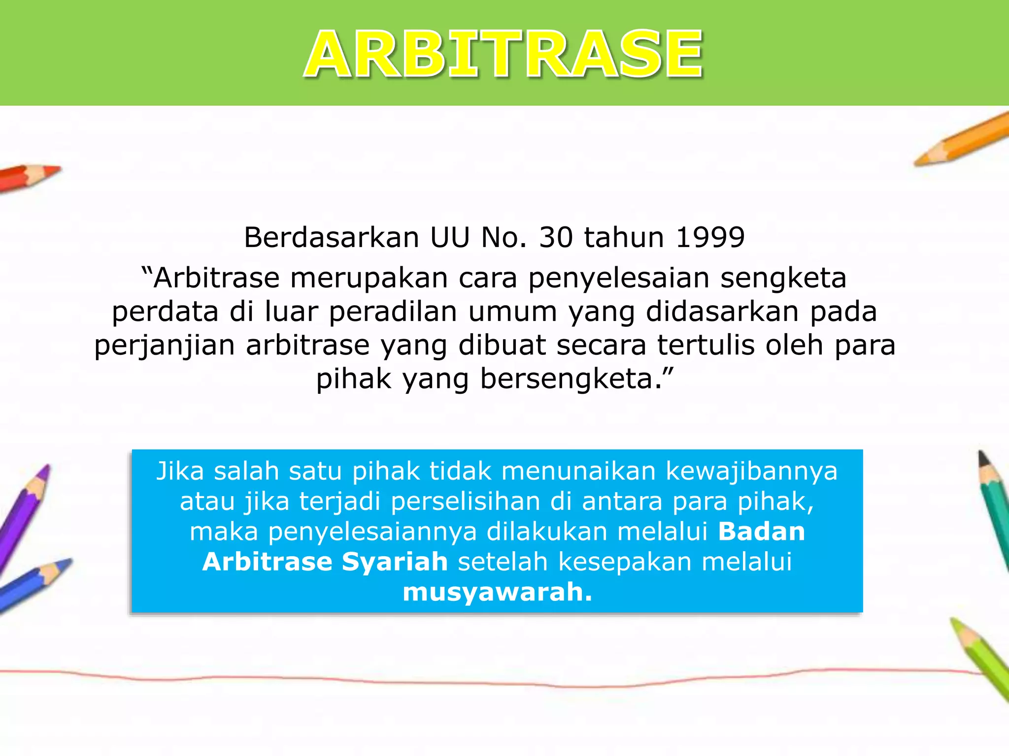 Penyelesaian sengketa perbankan syariah | PPTX