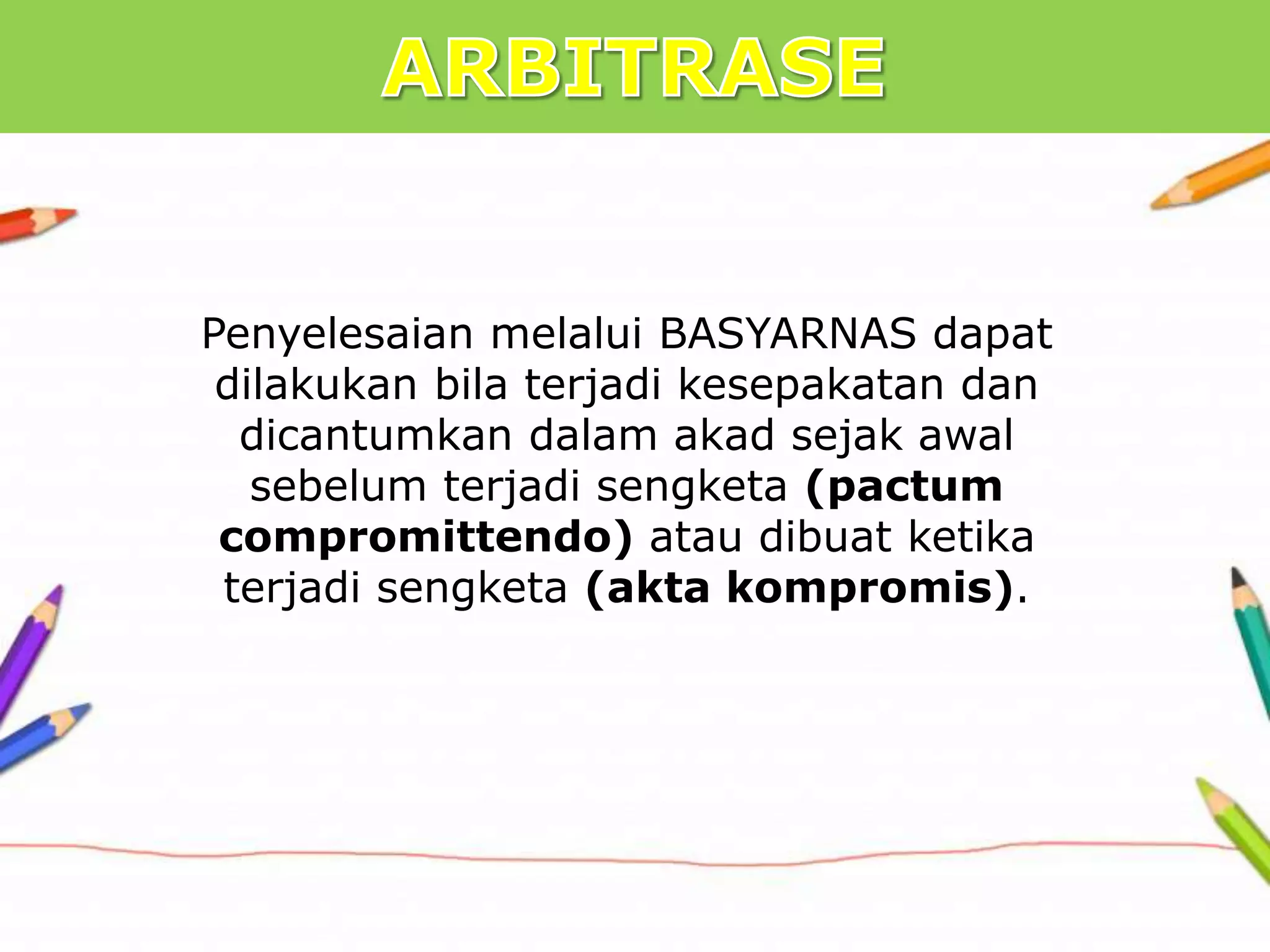 Penyelesaian sengketa perbankan syariah | PPTX