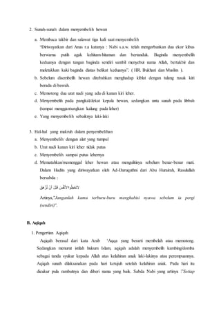 Penyembelihan hewan qurban dan aqiqah | PDF