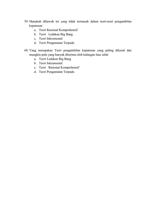 Contoh soal PG untuk Perilaku Keorganisasian | DOCX