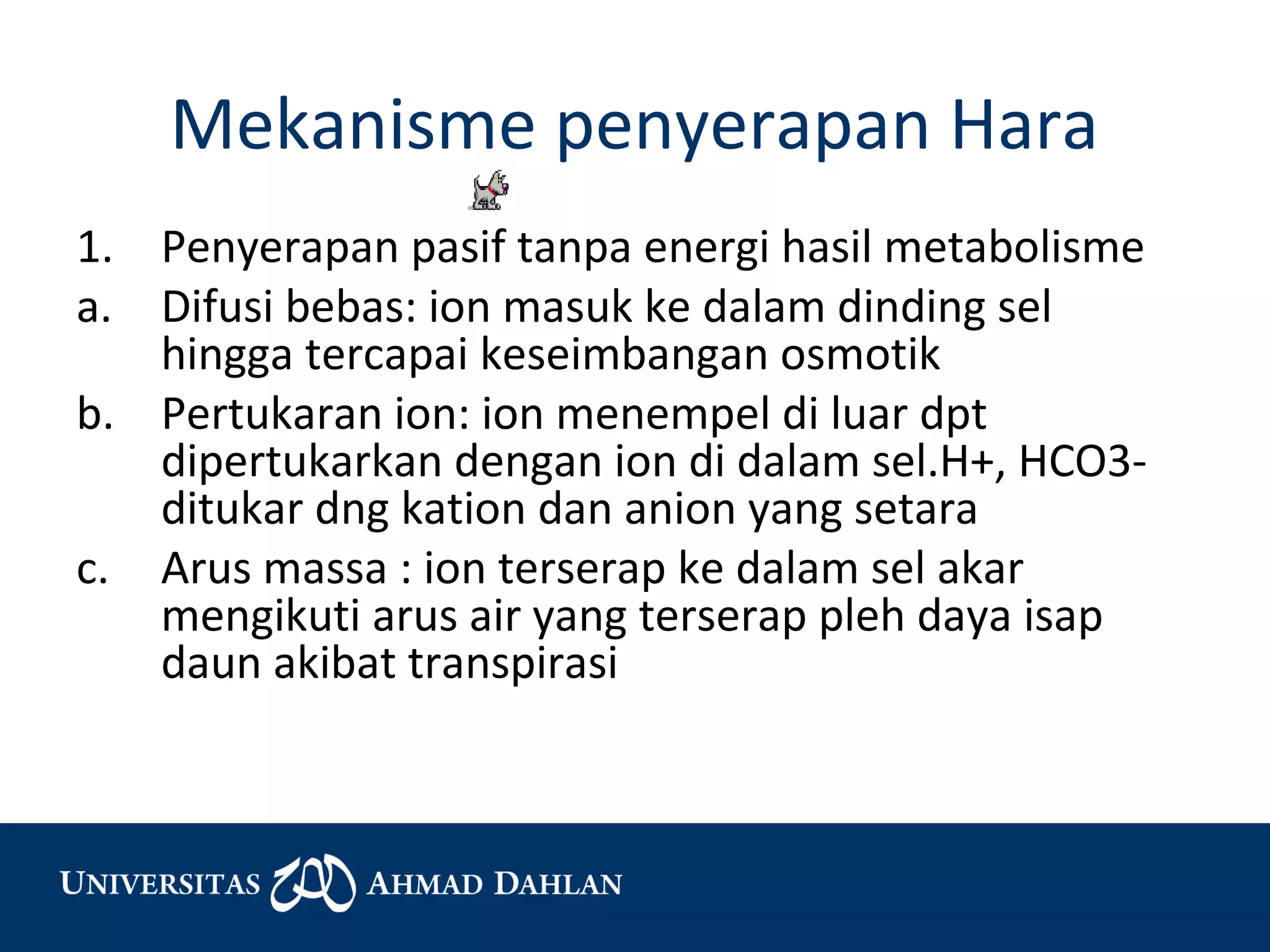 Penyerapan dan Transpor Zat Hara | PPT