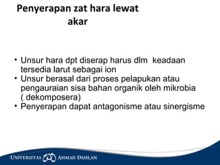 Penyerapan dan Transpor Zat Hara | PPT