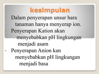 PENYERAPAN UNSUR HARA | PPTX