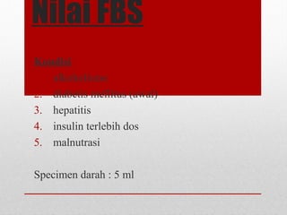 Penyiasatan Diagnostik Hematologi - Random Blood Sugar | PPT