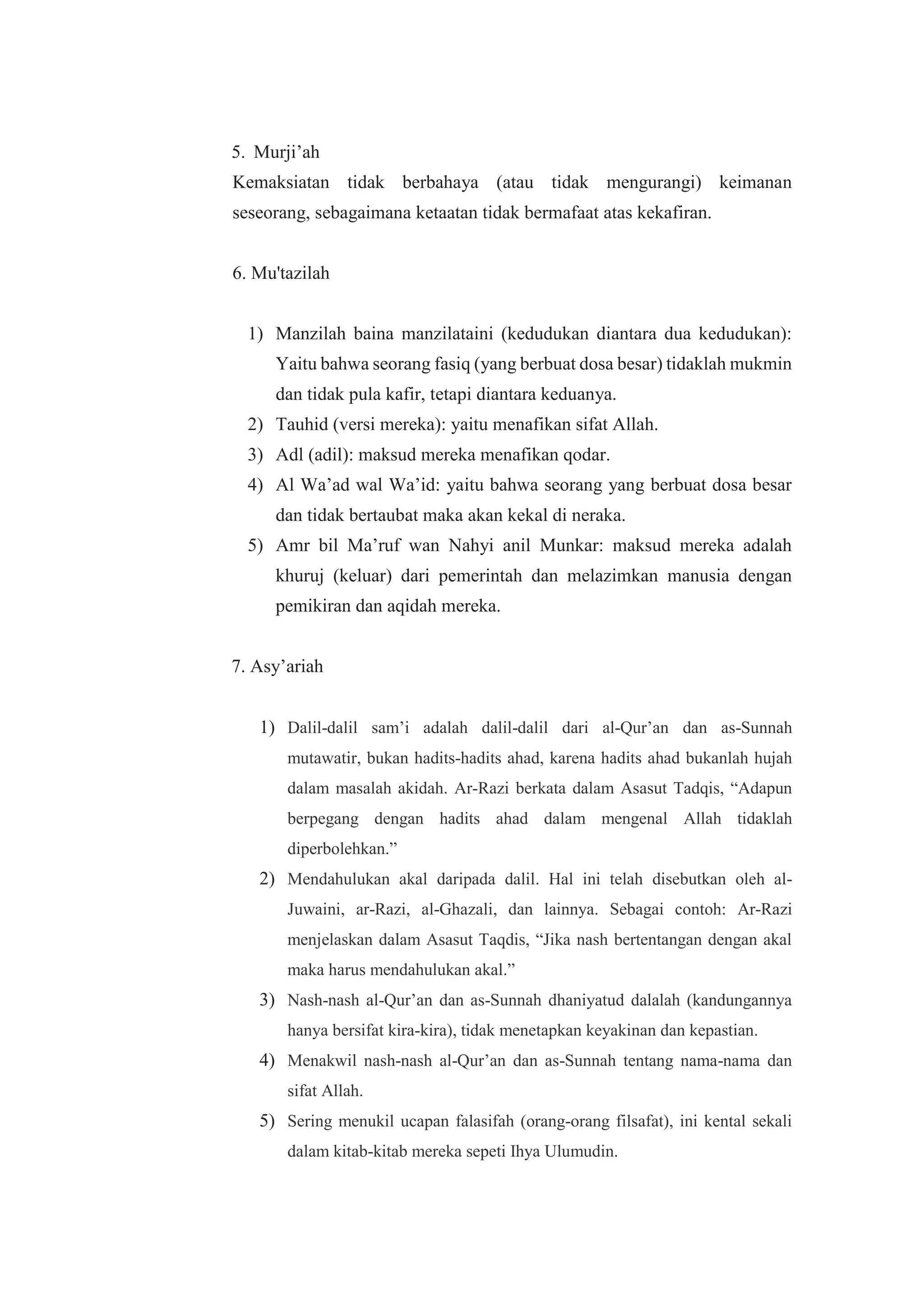 PENYIMPANGAN DALAM TEOLOGI ISLAM | PDF