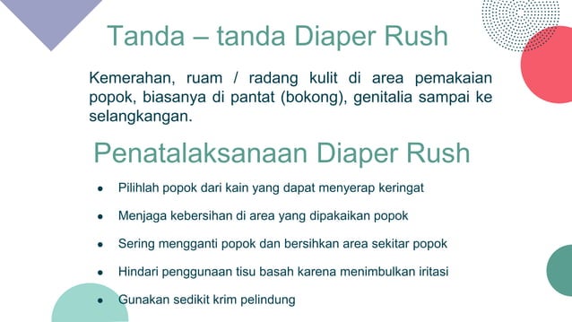 Penyulit dan Komplikasi Neonatus, bayi diaper rush, seborhea & oral ...
