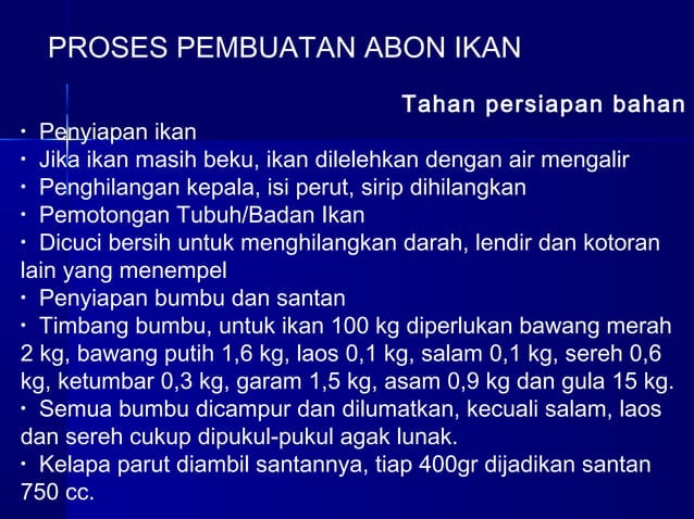PENGOLAHAN ABON IKAN | PPT