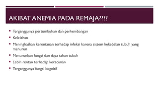 PENYULUHAN ANEMIA PADA REMAJA DI SEKOLAH | PPTX