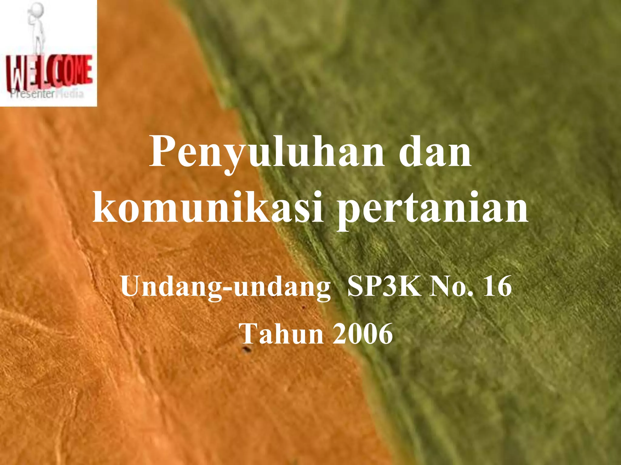 UU SP3K NO .16 TAHUN 2006 | PPTX