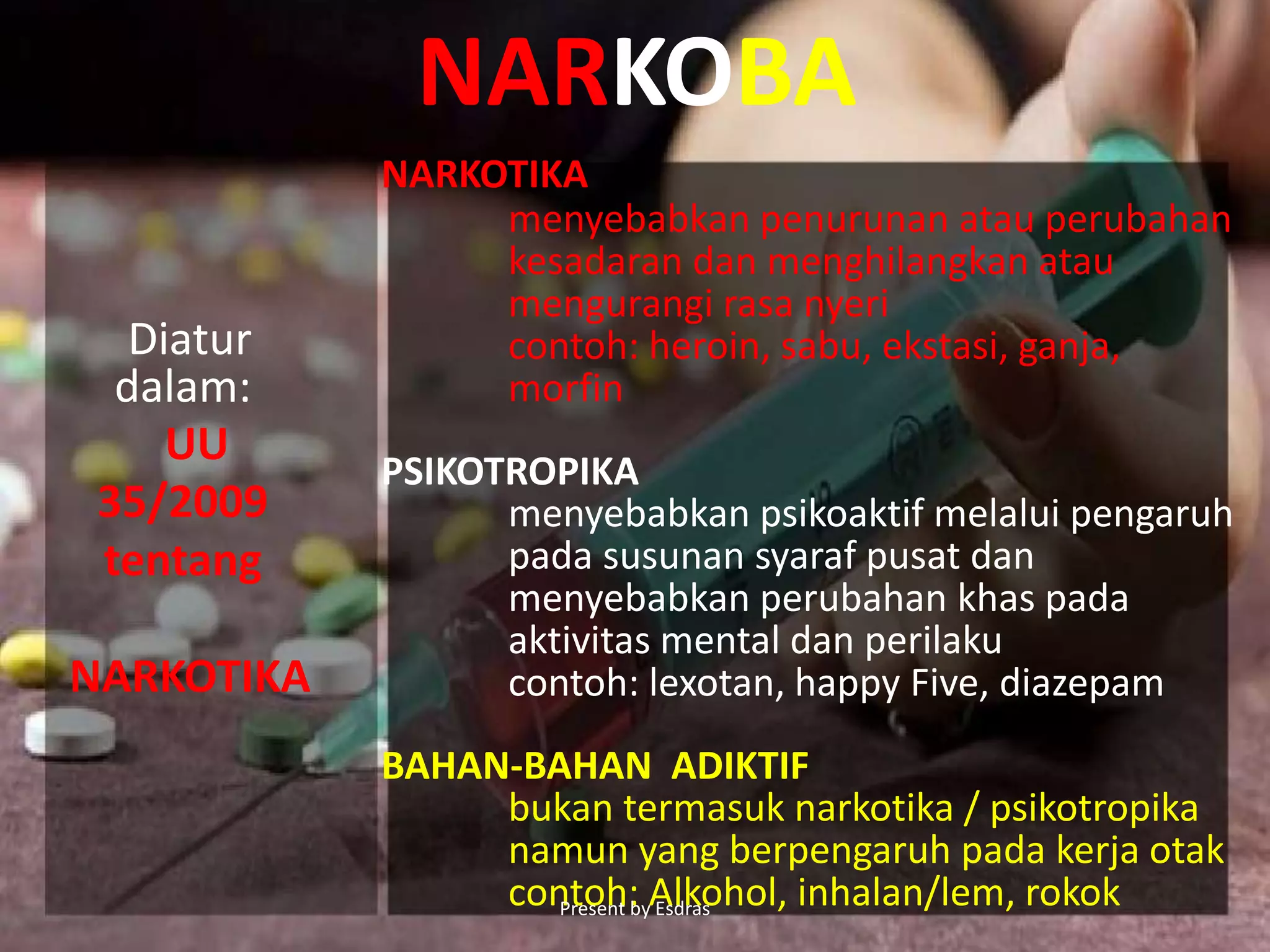 Penyuluhan Narkoba bagi Pelajar SMA | PPTX