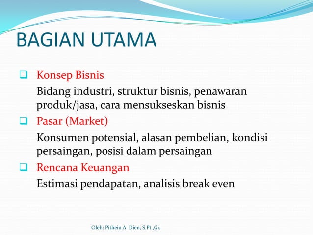 Penyusunan Proposal Usaha | PPTX