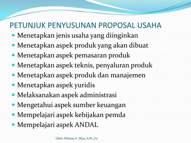 Penyusunan Proposal Usaha | PPTX