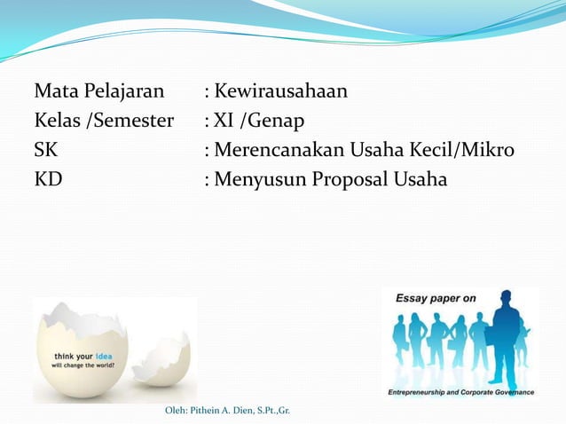 Penyusunan Proposal Usaha | PPTX