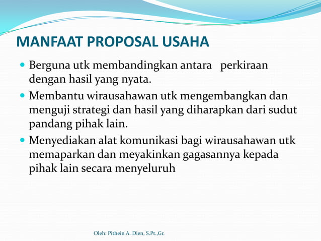 Penyusunan Proposal Usaha | PPTX