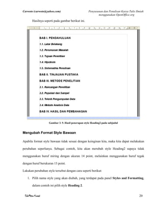 Penyusunan dan Penulisan Karya Tulis Ilmiah Menggunakan OpenOffice.org ...