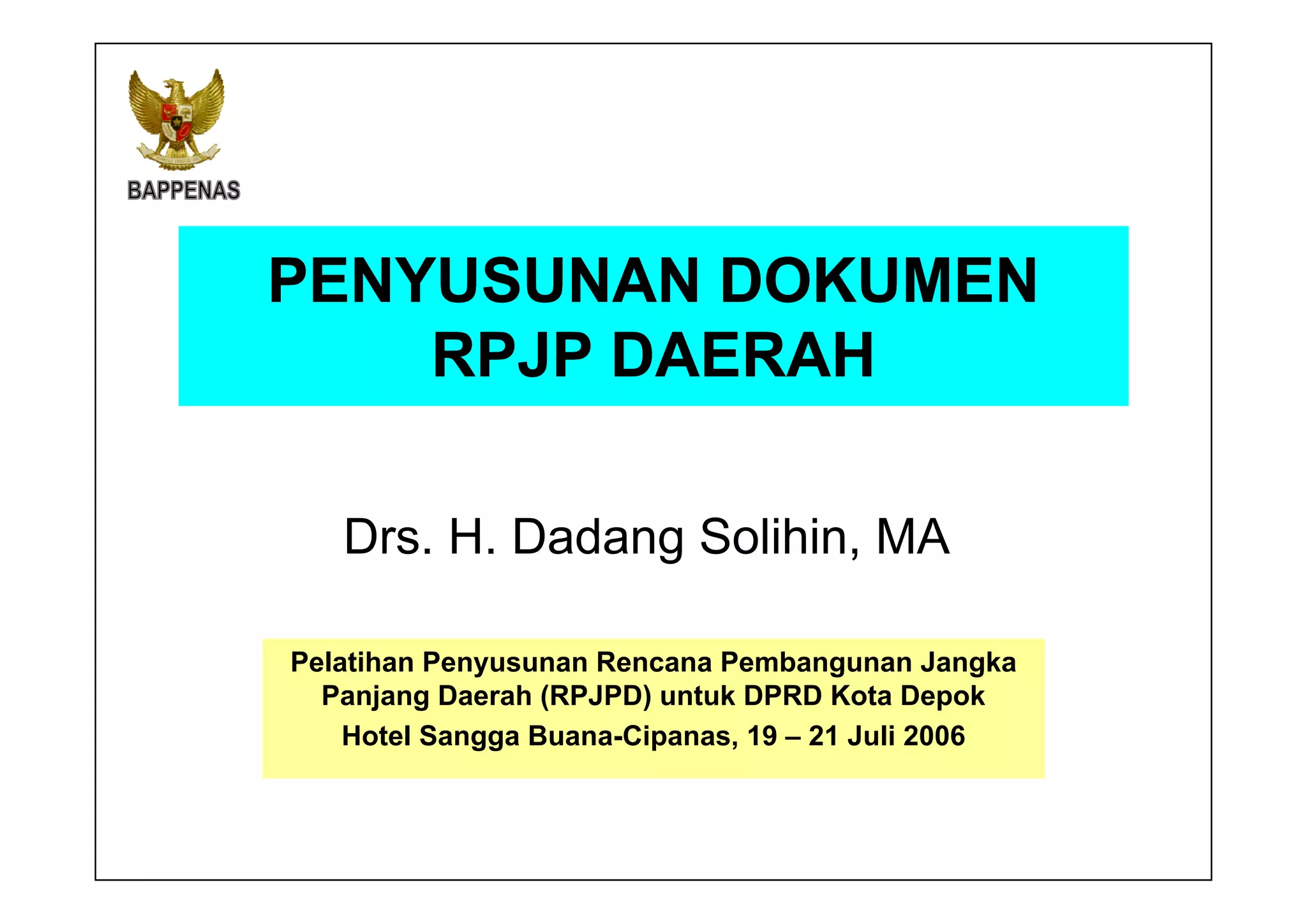 Penyusunan Dokumen RPJP Daerah | PDF