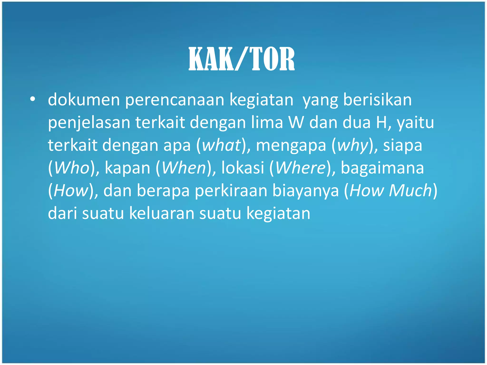Tatacara Penyusunan TOR, RAB serta Teknik Perencanaan Aktivitas RKA IPB ...
