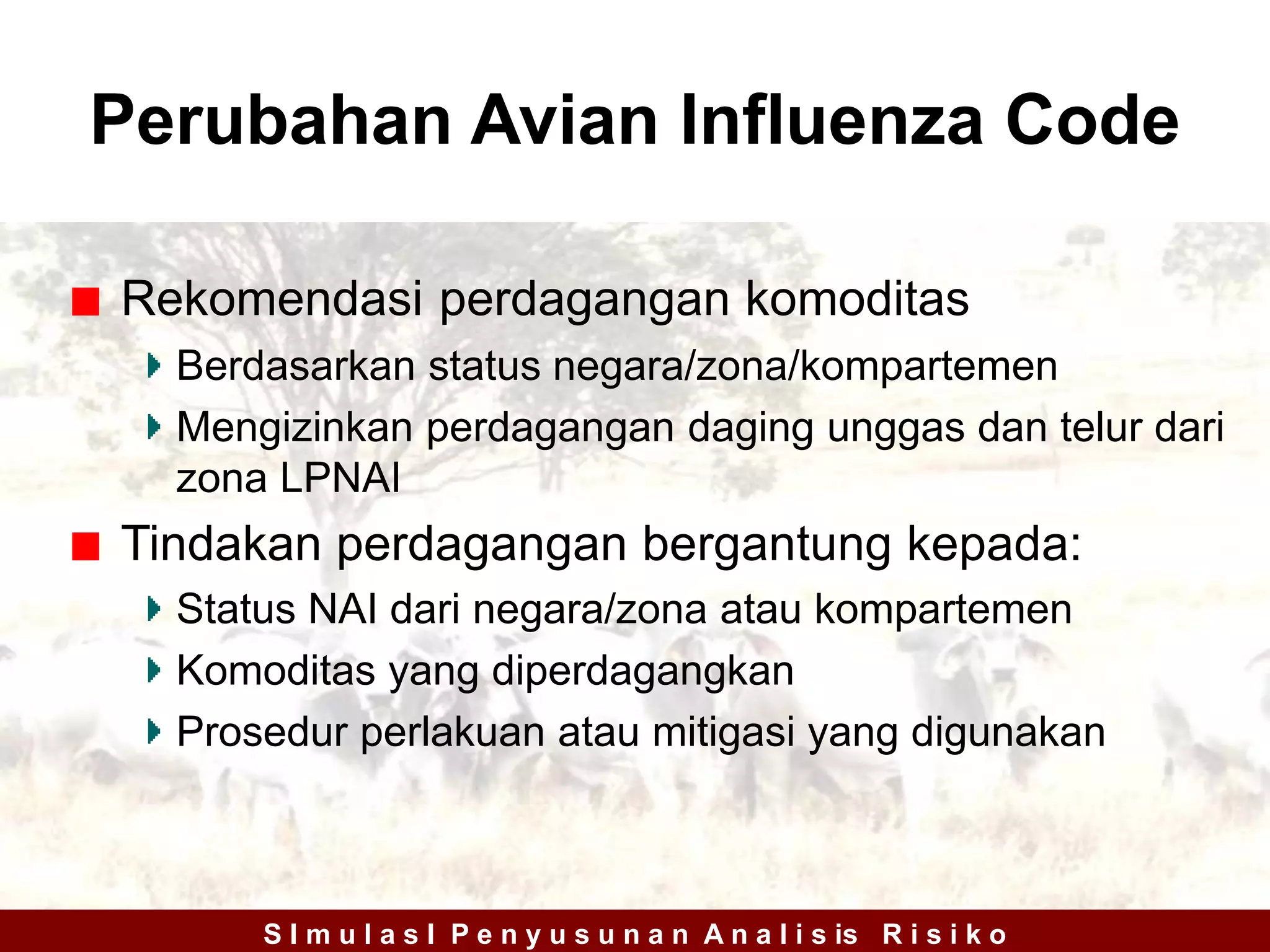Penyusunan Analisis Risiko Pemasukan Hewan dan Produk Hewan: Avian ...