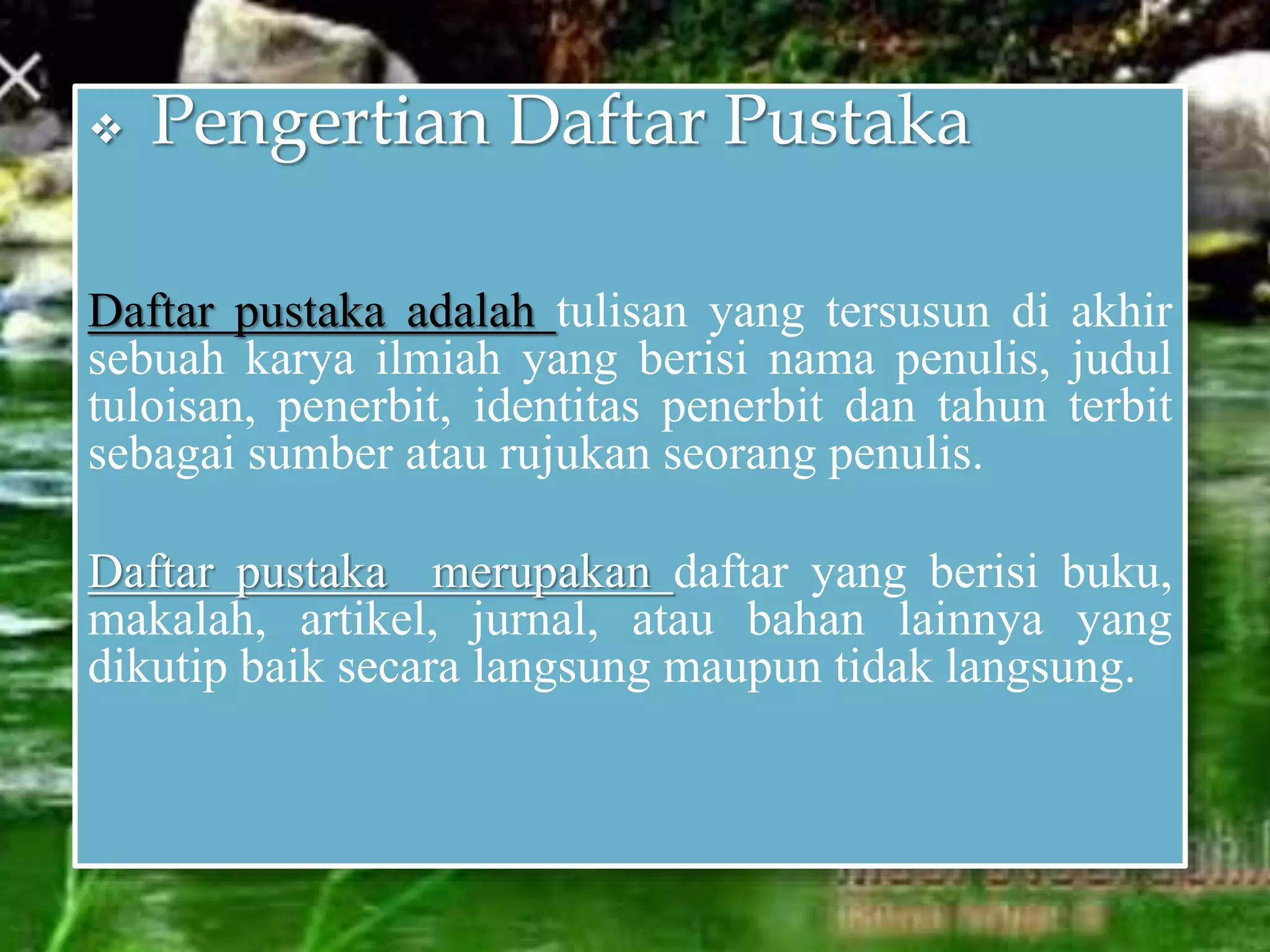 CARA MENYUSUN DAFTAR PUSTAKA DAN JENIS JENIS DAFTAR PUSTAKA | PPTX