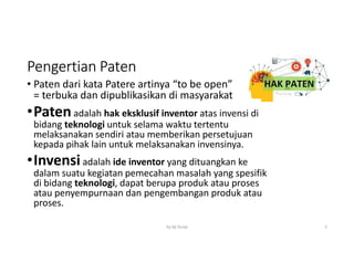 Penyusunan dokumen paten | PDF