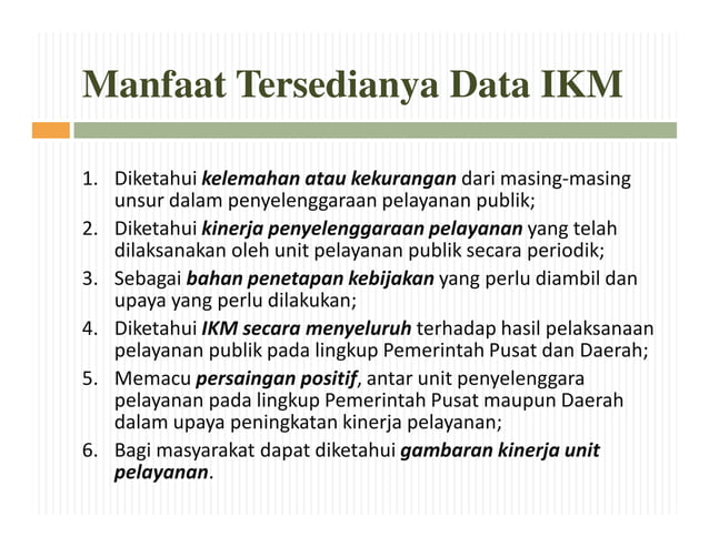 Penyusunan IKM Unit Pelayanan Publik | PPT