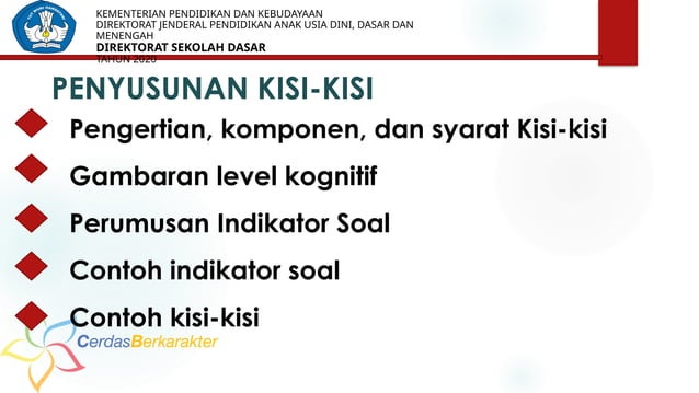 Penyusunan Kisi-kisi Ujian Untuk membuat soall yang berkualitas | PPTX